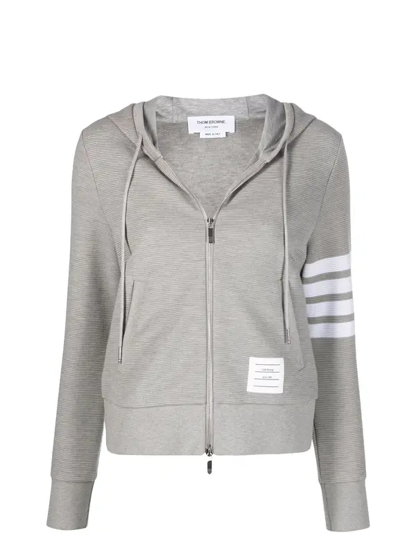 Thom Browne 4-bar Stripe Hoodie - Grey