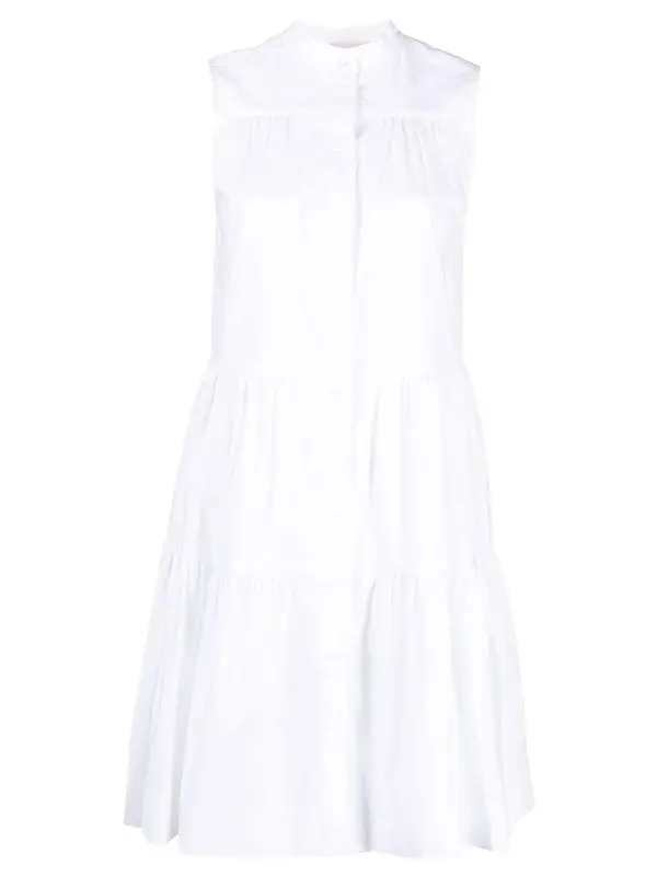 BLANCA VITA Tiered Shirtdress - White