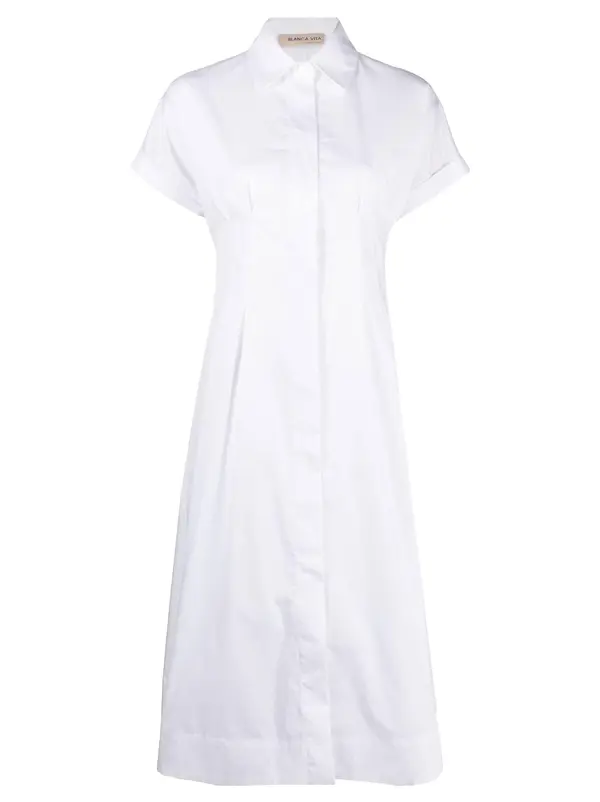 BLANCA VITA Short-sleeve Shirt Dress - White