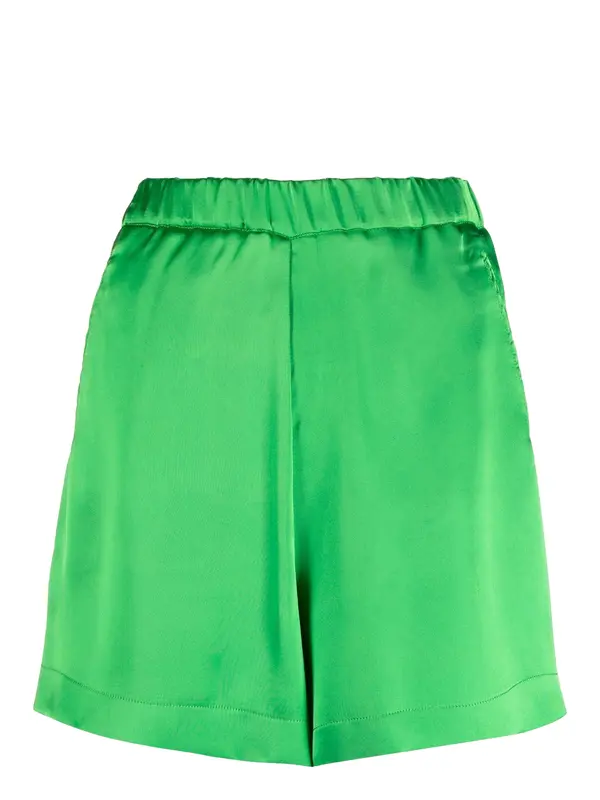 BLANCA VITA High-waisted Satin Shorts - Green