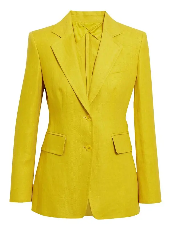 Max Mara Darsena Linen-twill Blazer - Yellow