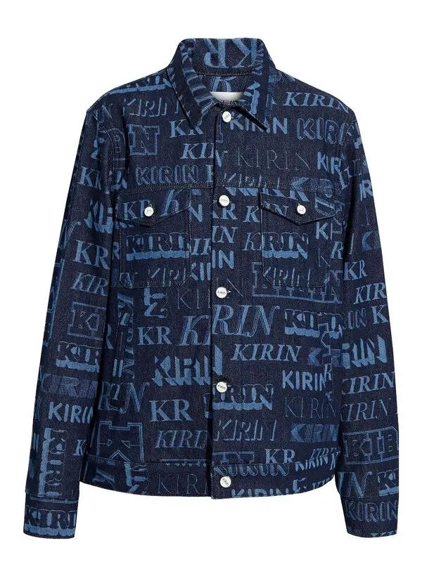 KIRIN PEGGY GOU Laser Printed Denim Jacket - Dark Denim