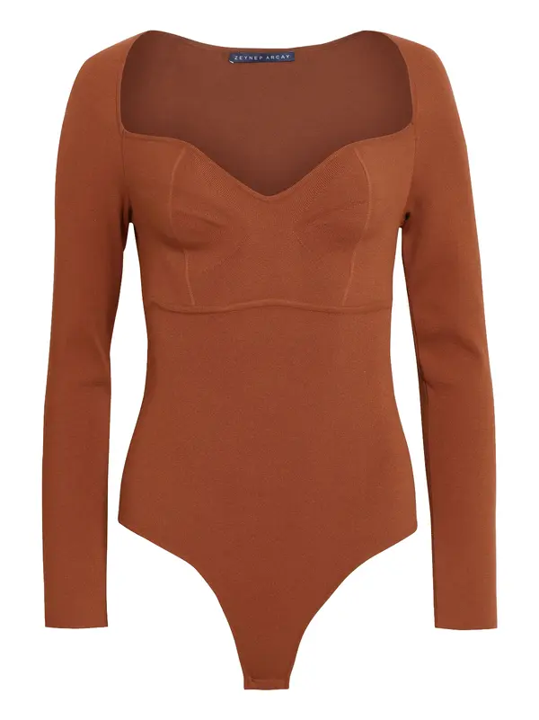 Zeynep Arçay Stretch-knit Bodysuit - Brown