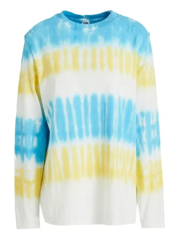 RE/DONE 50s Tie-dyed Cotton-jersey Top - Turquoise