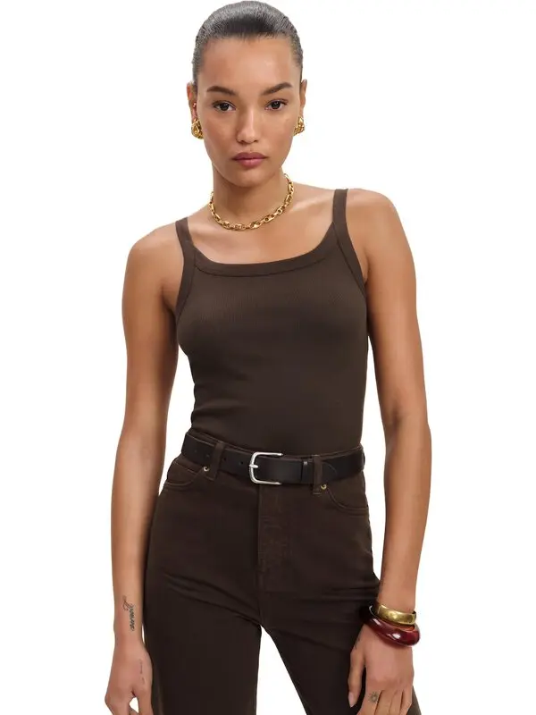 REFORMATION Calie Tank Top - Brown