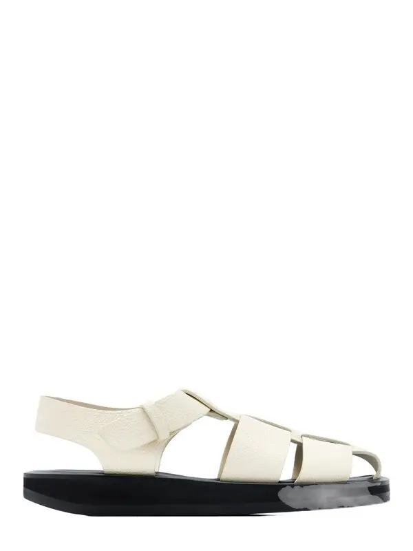 THE ROW Fisherman Leather Sandals - White