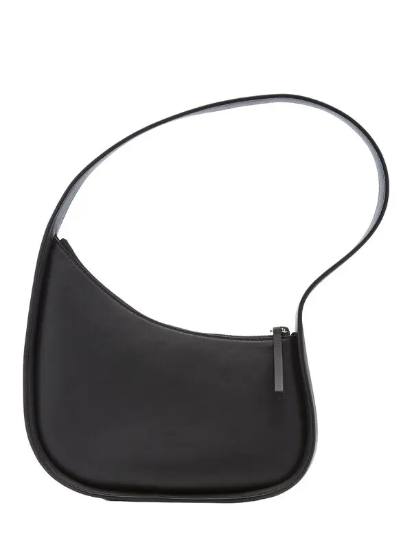 THE ROW Half Moon Leather Shoulder Bag - Black