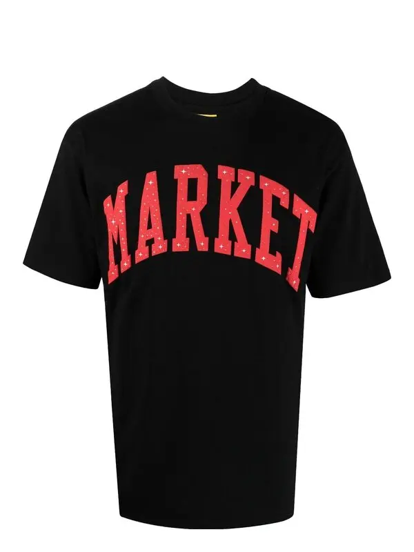 MARKET Logo-print Cotton T-shirt - Black