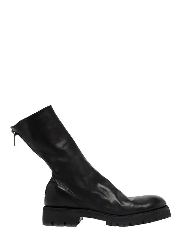 Guidi Zip-fastening Leather Ankle Boots - Black
