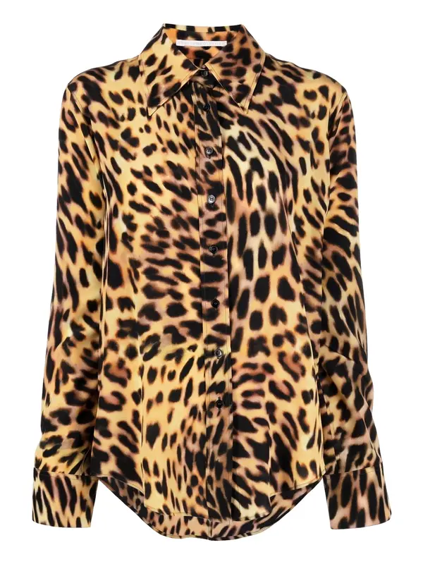 Stella McCartney All-over Leopard Print Shirt - Brown