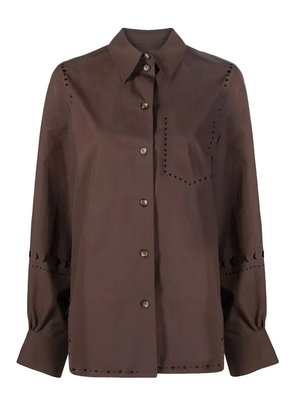 Nanushka Laser-cut Shirt - Brown