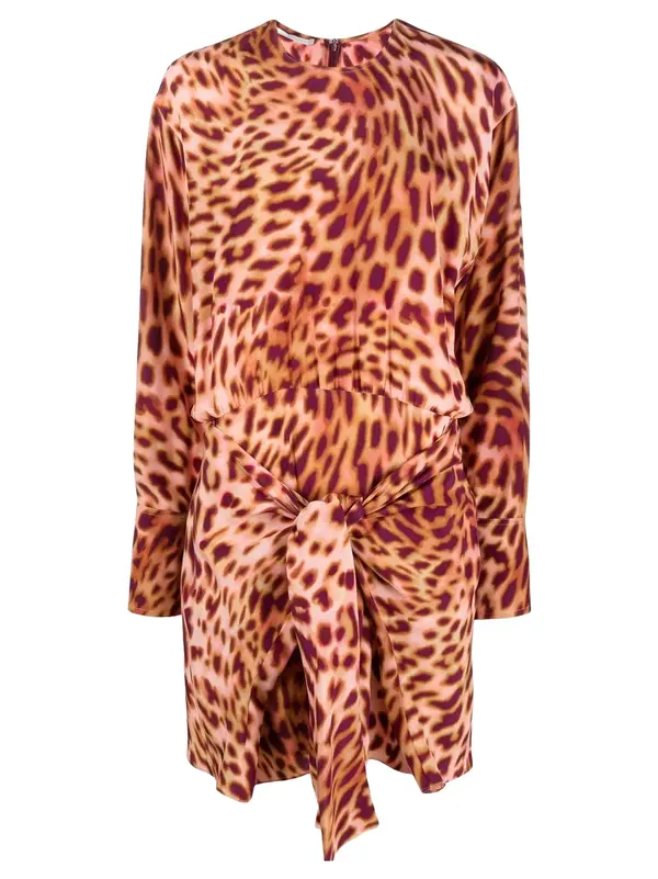 Stella McCartney Cheetah Print Mini Dress - Pink