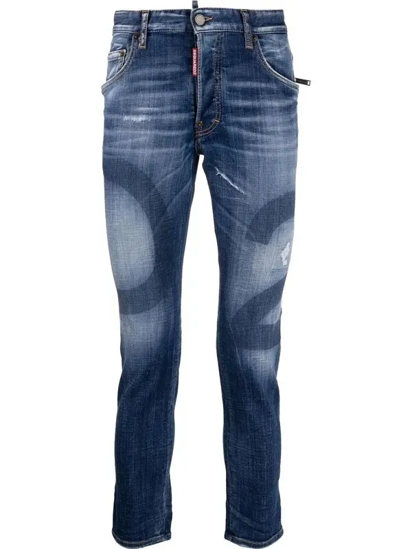 Dsquared2 Logo-print Skinny Jeans - Blue