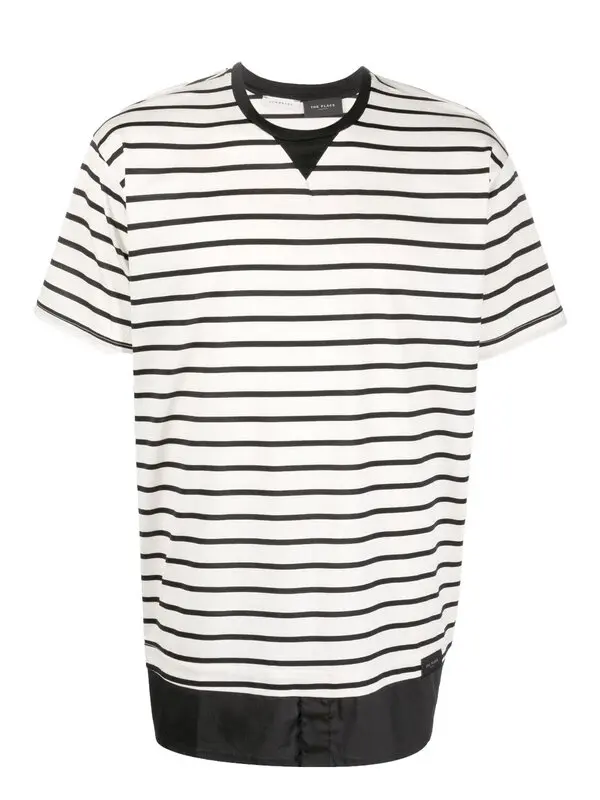 LOW BRAND Stripe-print Layered T-shirt - White