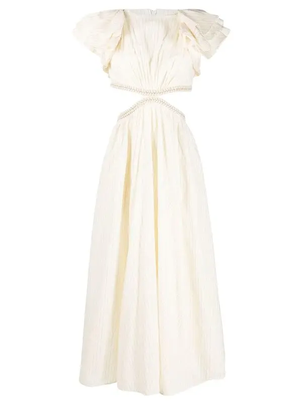 Zimmermann Cut-out Detail Pinstripe Dress - Neutrals