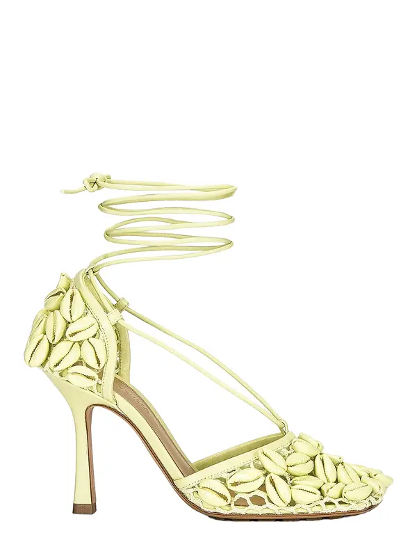 Bottega Veneta Stretch Lace Up Sandals - Lemon Washed