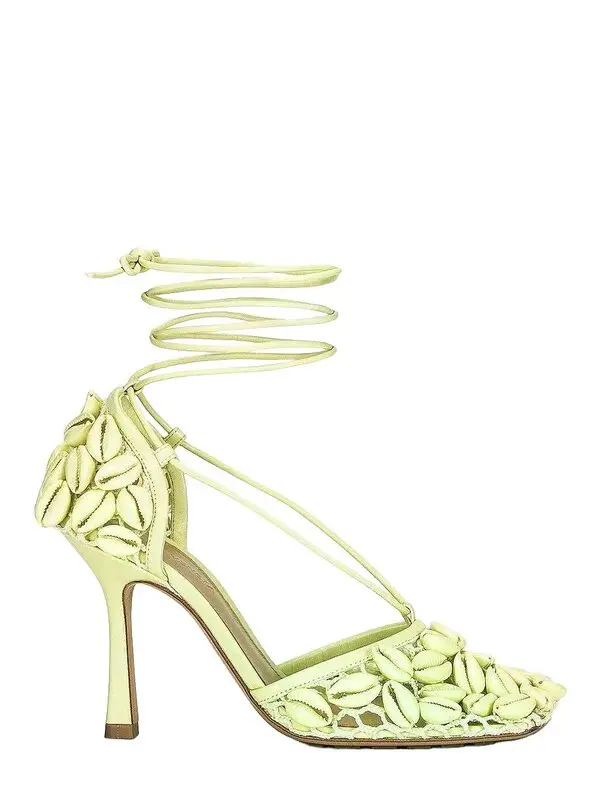 Bottega Veneta Stretch Lace Up Sandals - Lemon Washed