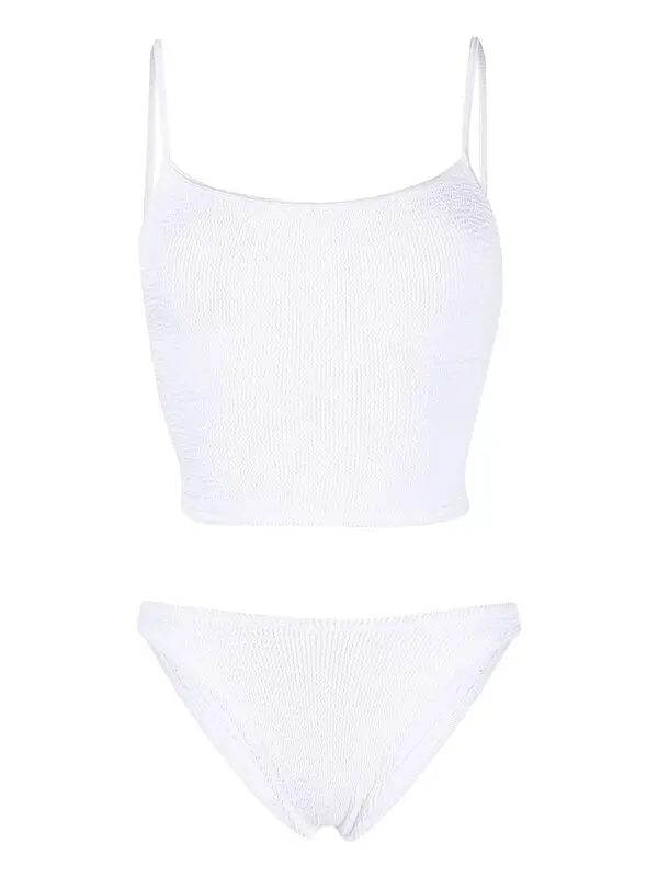 Hunza G Crinkle-knit Tankini Set - White