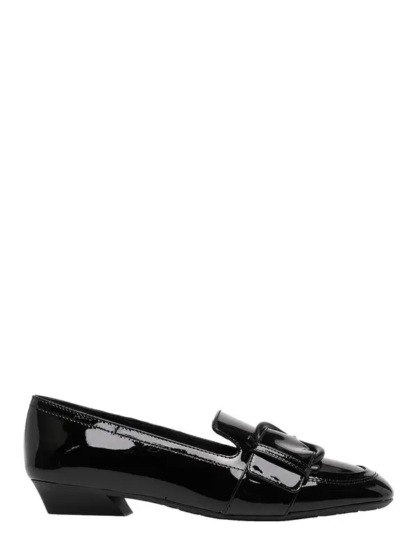 FERRAGAMO Buckle-detail Leather Loafers - Black