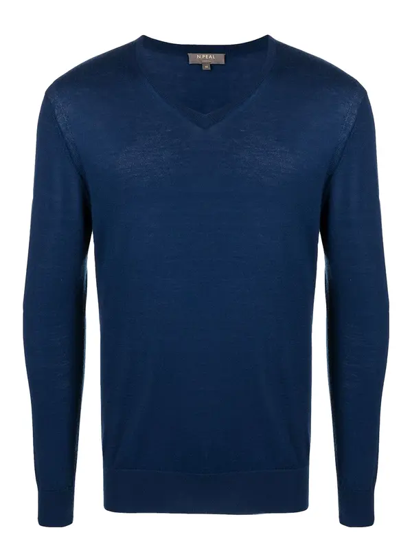 N.peal V-neck Cashmere Sweatshirt - Blue