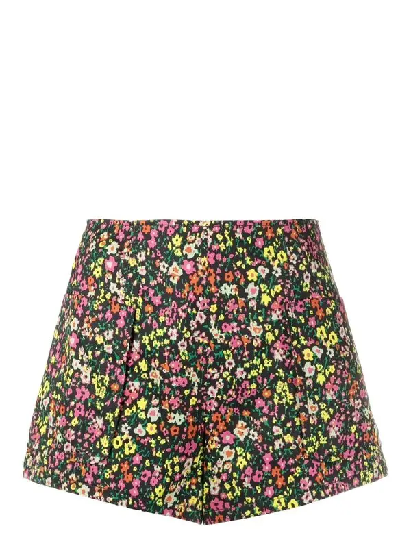 Philosophy Di Lorenzo Serafini Floral Print High-waisted Shorts - Black