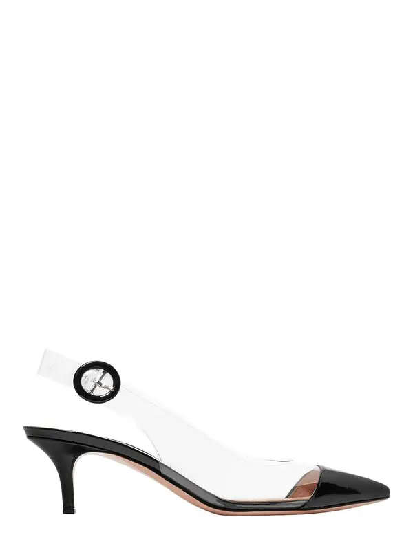 GIANVITO ROSSI 55 Patent-leather And Pvc Slingback Pumps - Black
