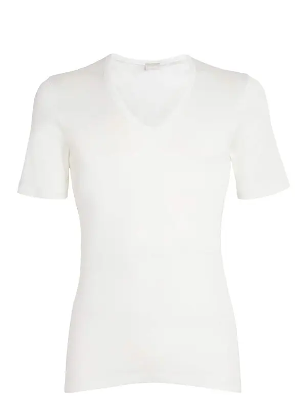 Hanro Cotton Pure V-neck T-shirt - White