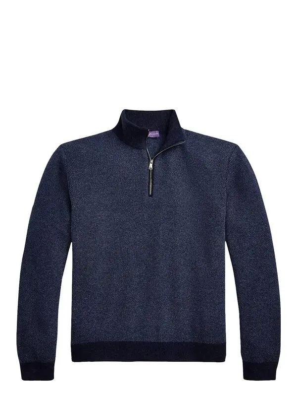 Ralph Lauren Cashmere Half-zip Sweater - Navy