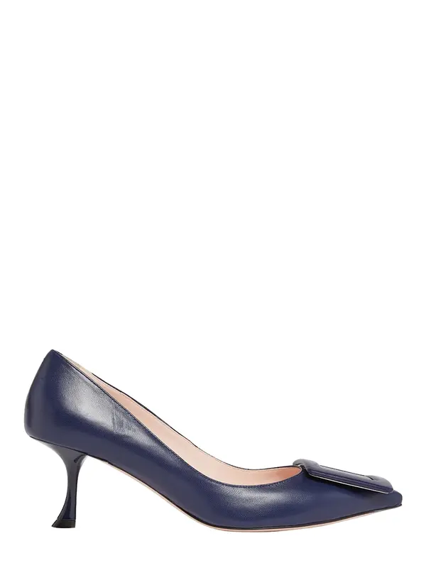 ROGER VIVIER Viv In The City Leather Buckle Pumps - Blue