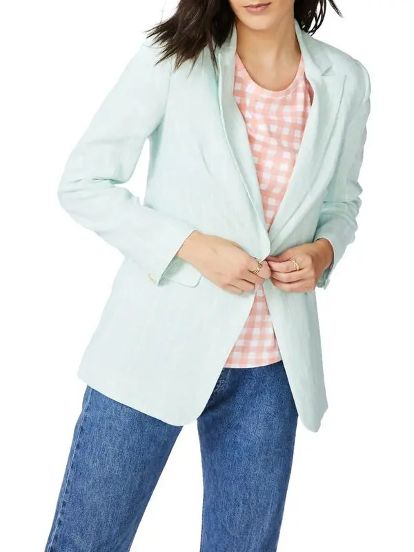 COURT & ROWE Pinstripe One-button Blazer - Crystal Sky