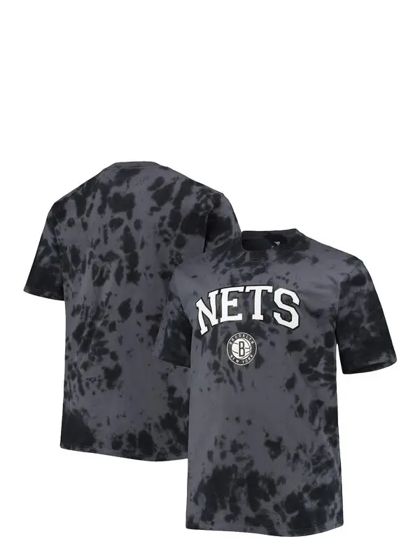 Profile Brooklyn Nets Big & Tall Marble Dye Tonal Performance T-shirt - Black