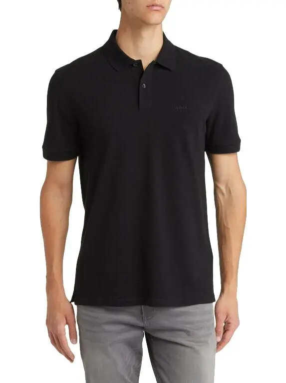 BOSS Pallas Cotton Polo - Black