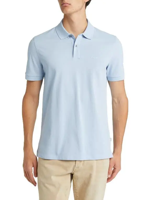 BOSS Pallas Cotton Polo - Light Blue