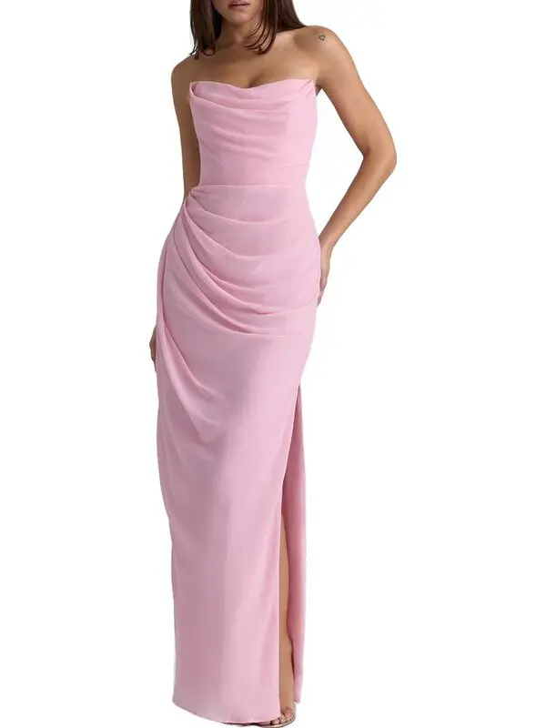 House Of Cb Adrienne Strapless Gown - Blush