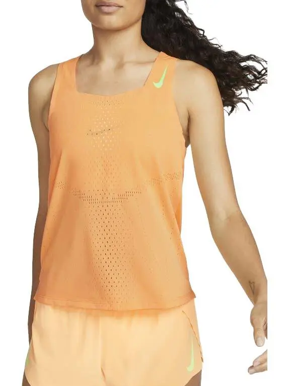 Nike Dri-fit Adv Aeroswift Racing Singlet - Peach Cream/ Ghost Green