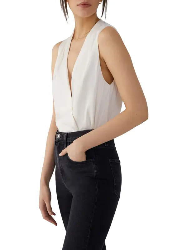 FAVORITE DAUGHTER The Date Sleeveless Wrap Bodysuit - Ivory