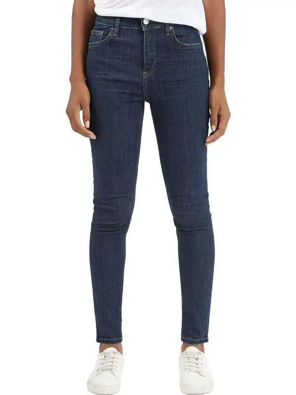 Topshop Jamie High-rise Cropped Skinny Jeans - Navy Blue