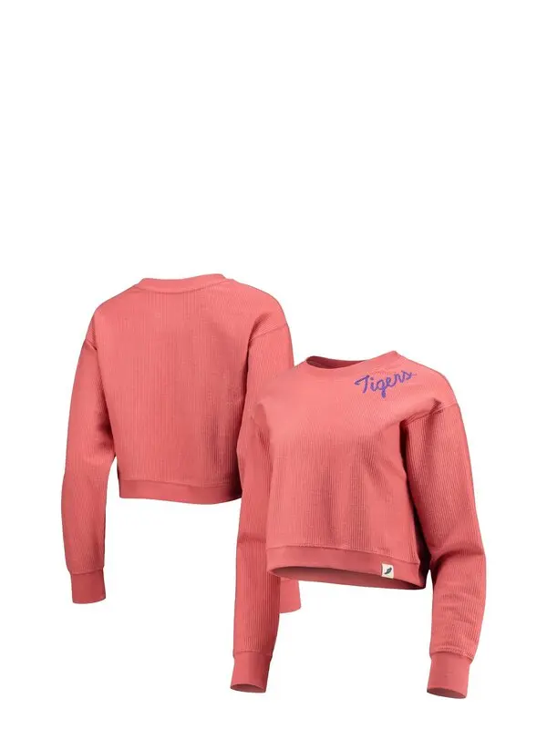LEAGUE COLLEGIATE WEAR Clemson Tigers Corded Cropped Sweatshirt - Orange