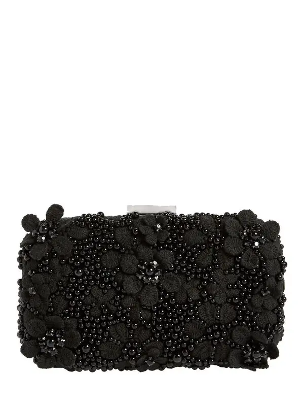 OLGA BERG Beaded And Crystal Clutch - Black