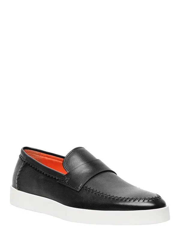 Santoni Leather Loafer - Black-n01