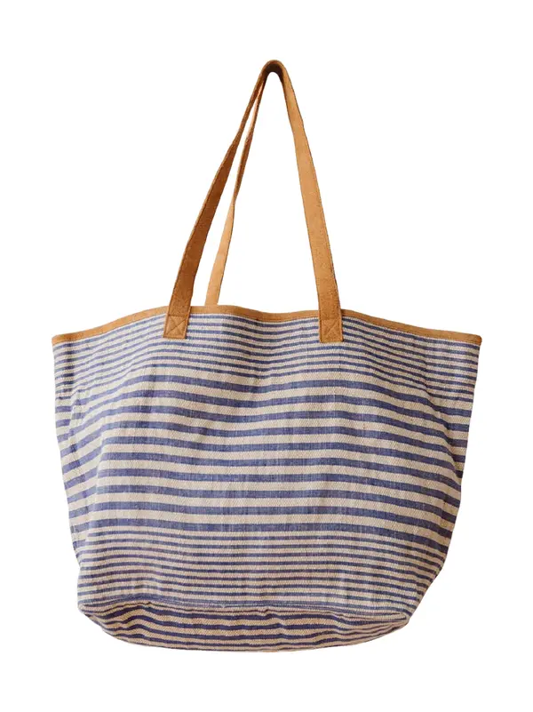 WILL & ATLAS Paloma Stripe Tote Bag - Indigo