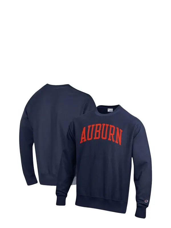 Champion Auburn Tigers Arch Reverse Weave Pullover Sweatshirt - Navy