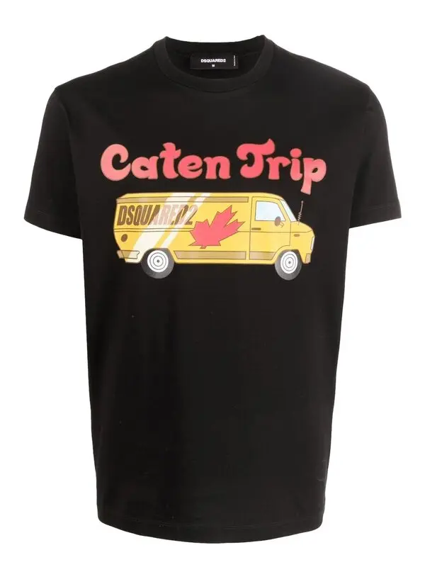 Dsquared2 Caten Trip Graphic T-shirt - Black
