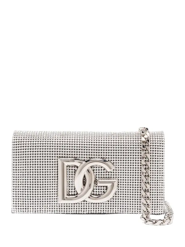 Dolce & Gabbana Crystal-embellished Shoulder Bag - Neutrals