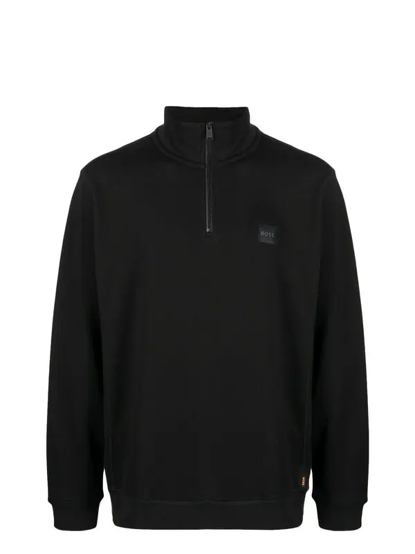 BOSS High-neck Half-zip Sweatshirt - Black