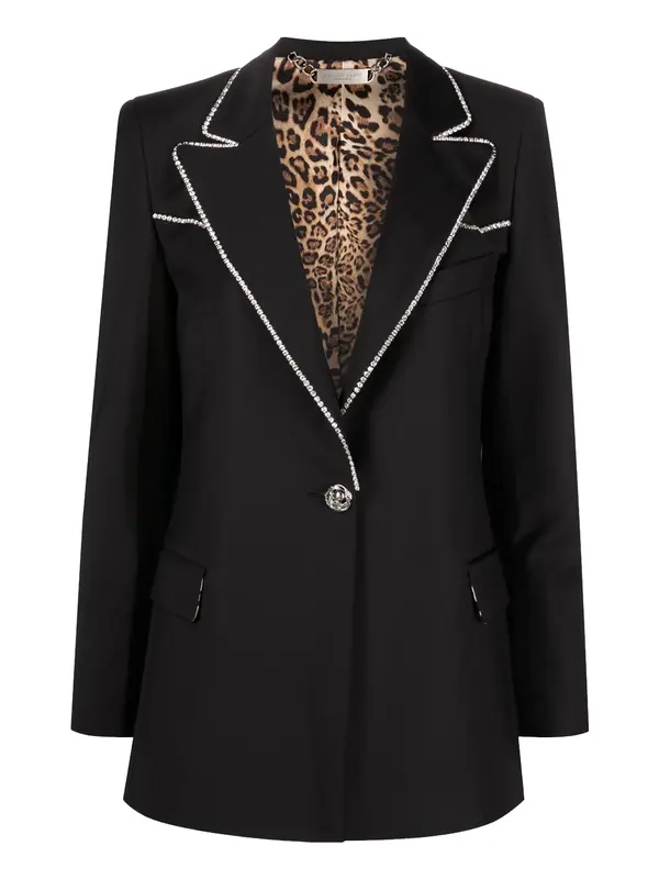 Philipp Plein Crystal-embellished Single-breasted Blazer - Black