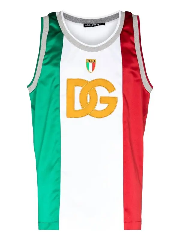 Dolce & Gabbana Dg Striped Tank Top - White