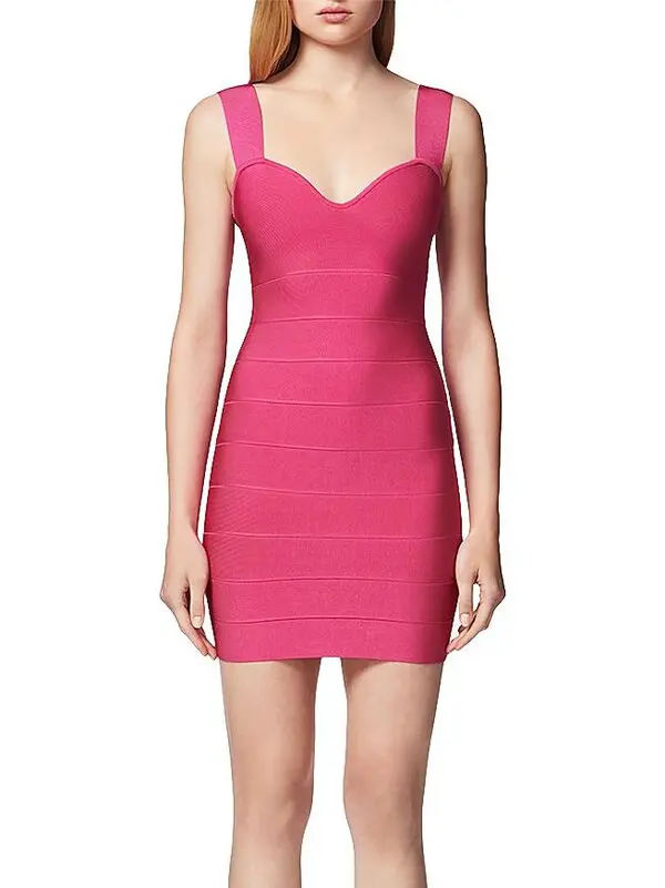 Herve Leger Icon Mini Dress - Neon Fuchsia