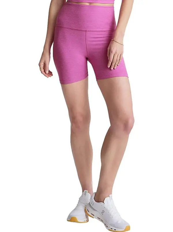 Beyond Yoga Keep Pace Biker Shorts - Sunset Violet Heather