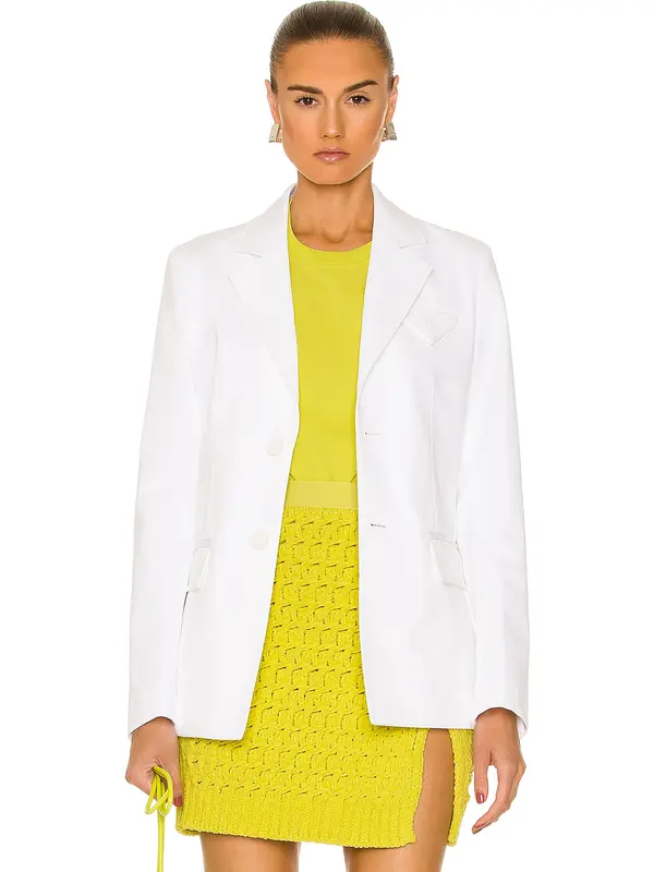 Bottega Veneta Sanded Cotton Twill Jacket - White
